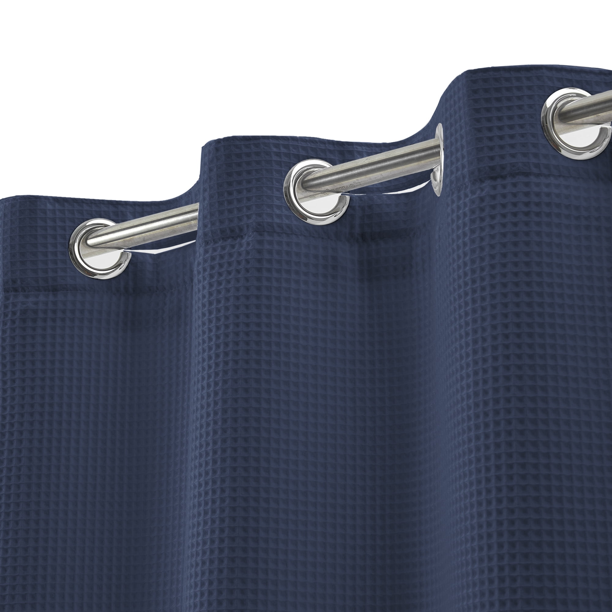 Barossa Design Stall Waffle Fabric Shower Curtain with Snap-in Liner ...