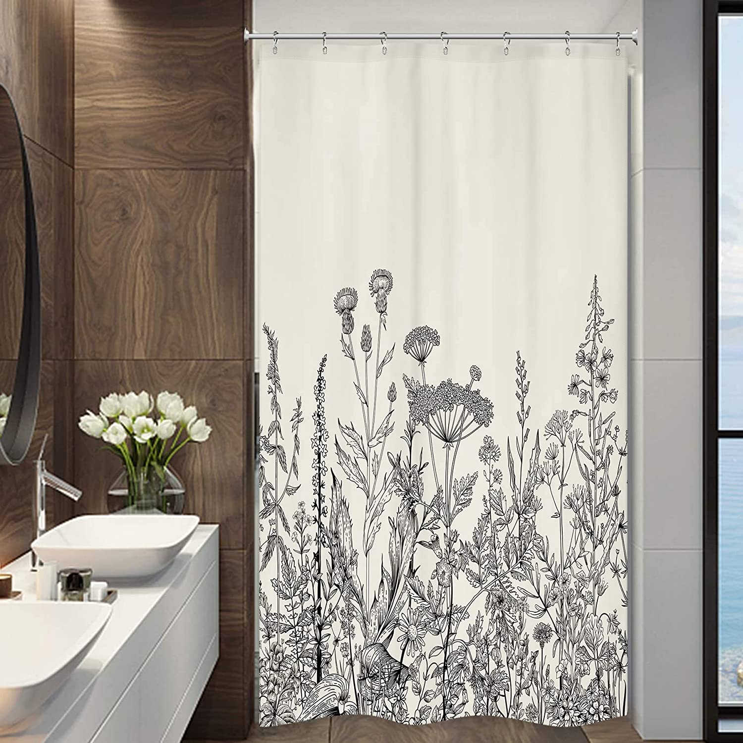 Stall Wildflower Small Half Shower Curtain 36Wx72H Inch Farmhouse ...