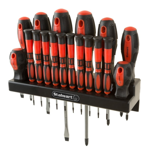 Stalwart 18 Piece Screwdriver Set with Wall Mount and Magnetic Tips ...