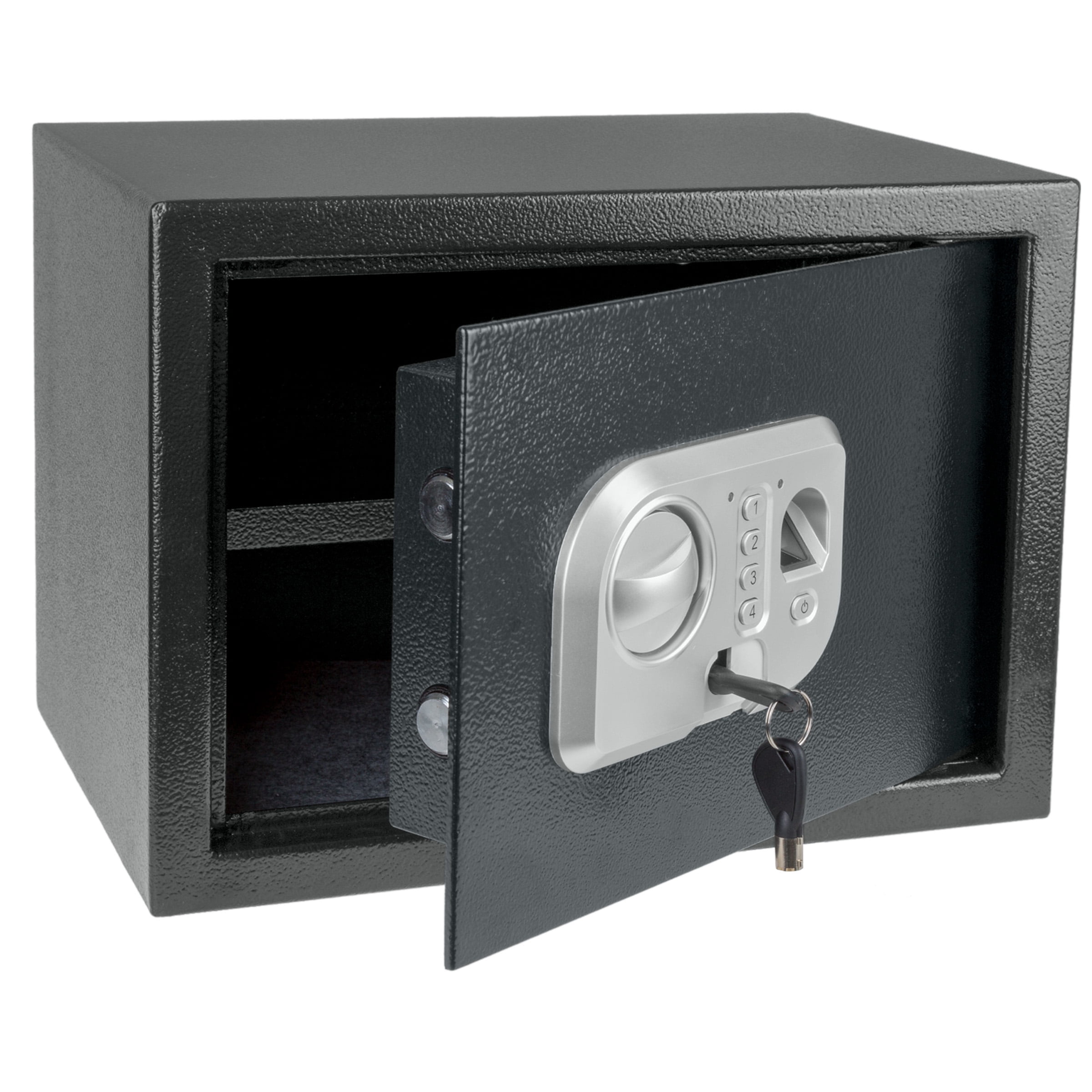 Stalwart Electronic Safe and Fingerprint Lock Box for Valuables (Dark ...