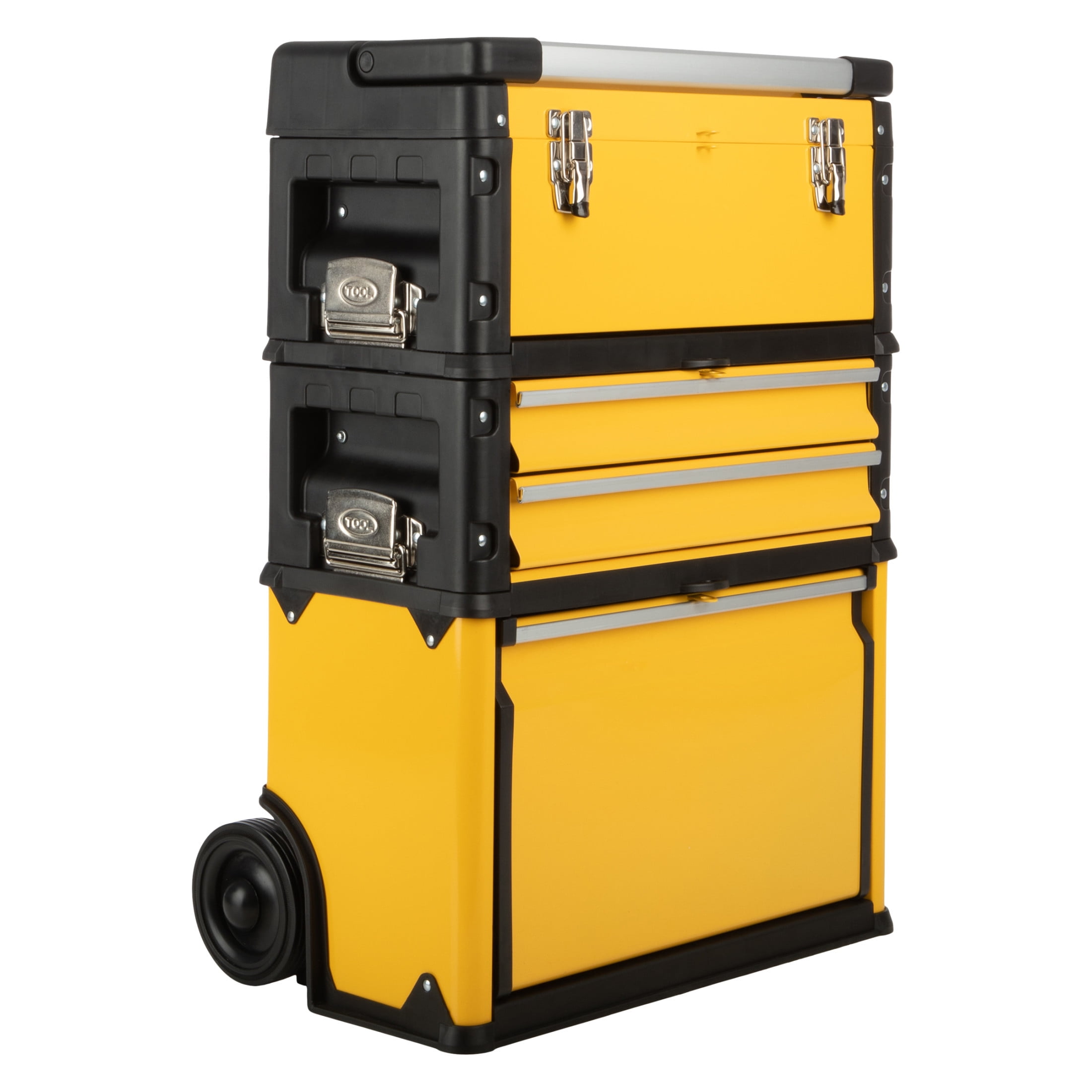 Stalwart Rolling Tool Box with Wheels - Stackable Tool Organizer ...