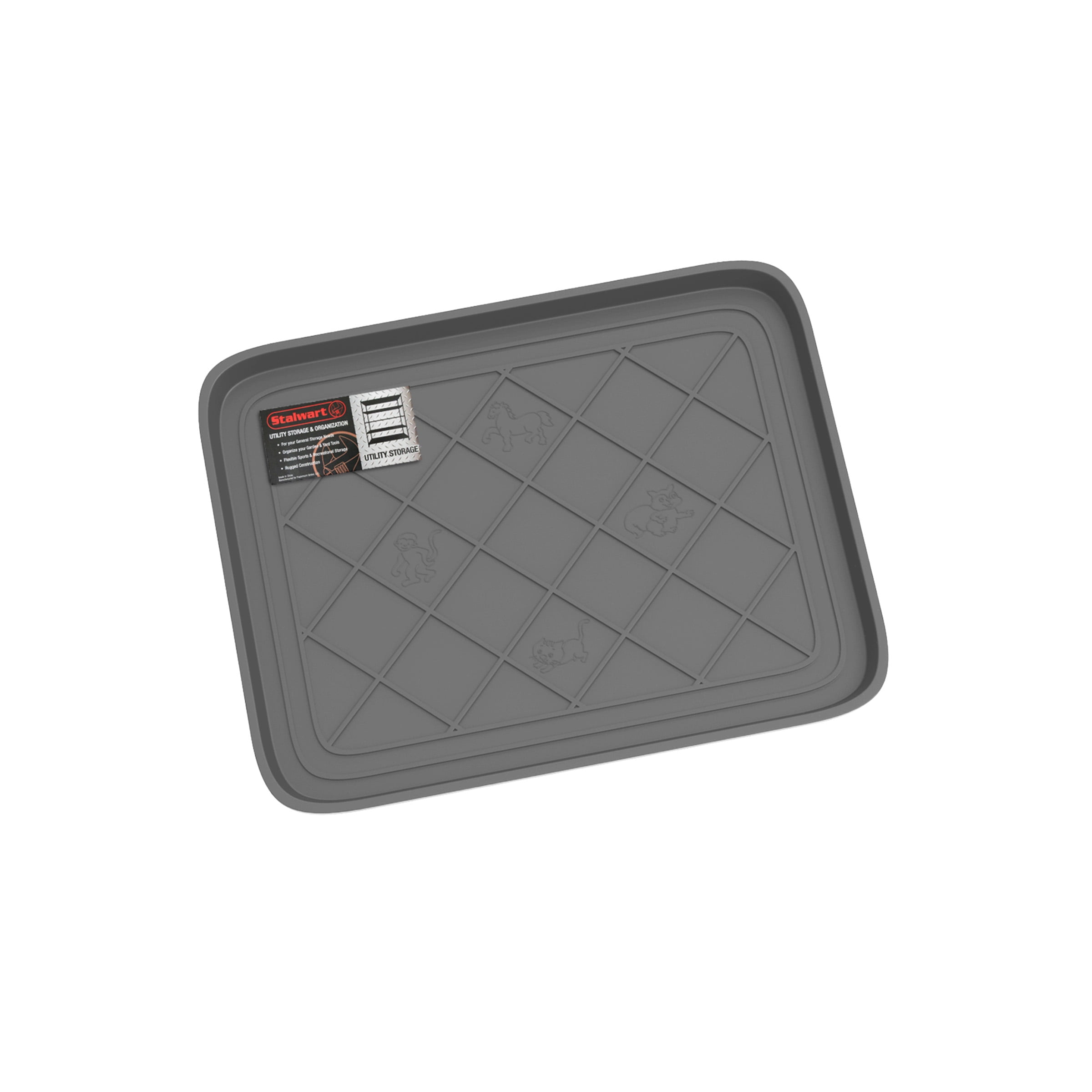 Stalwart All Weather Boot Tray - Small Water-Resistant Plastic Utility ...