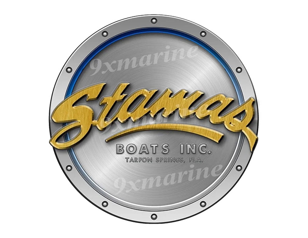 Stamas Yacht Sticker. Brushed Metal Style - 7.5" diameter - Walmart.com