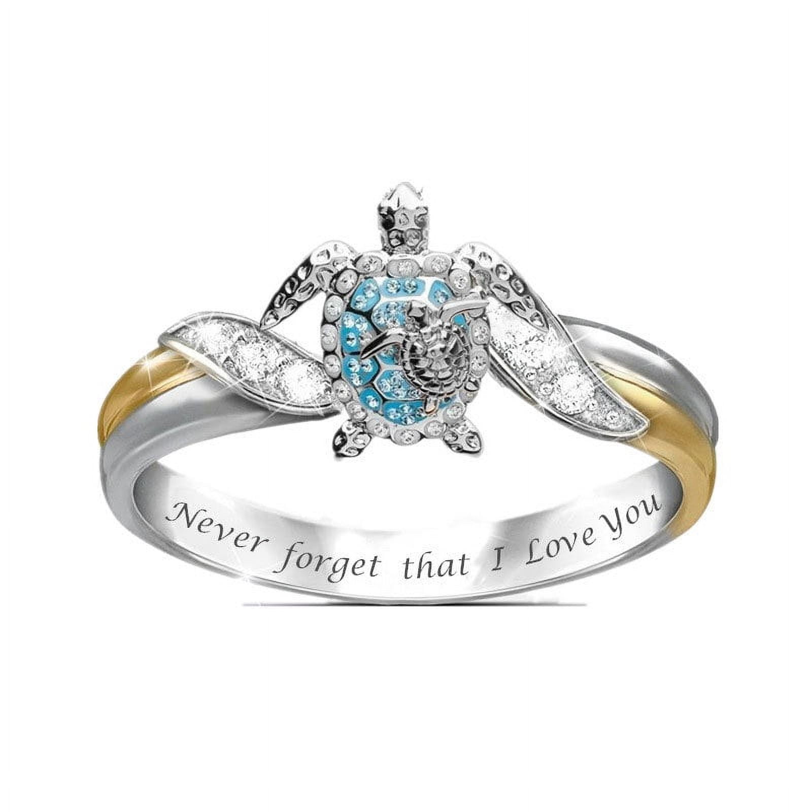 Stamens Rings,Turtle Ring Mom Loves You Forever Turtle Ring Sea Turtle ...