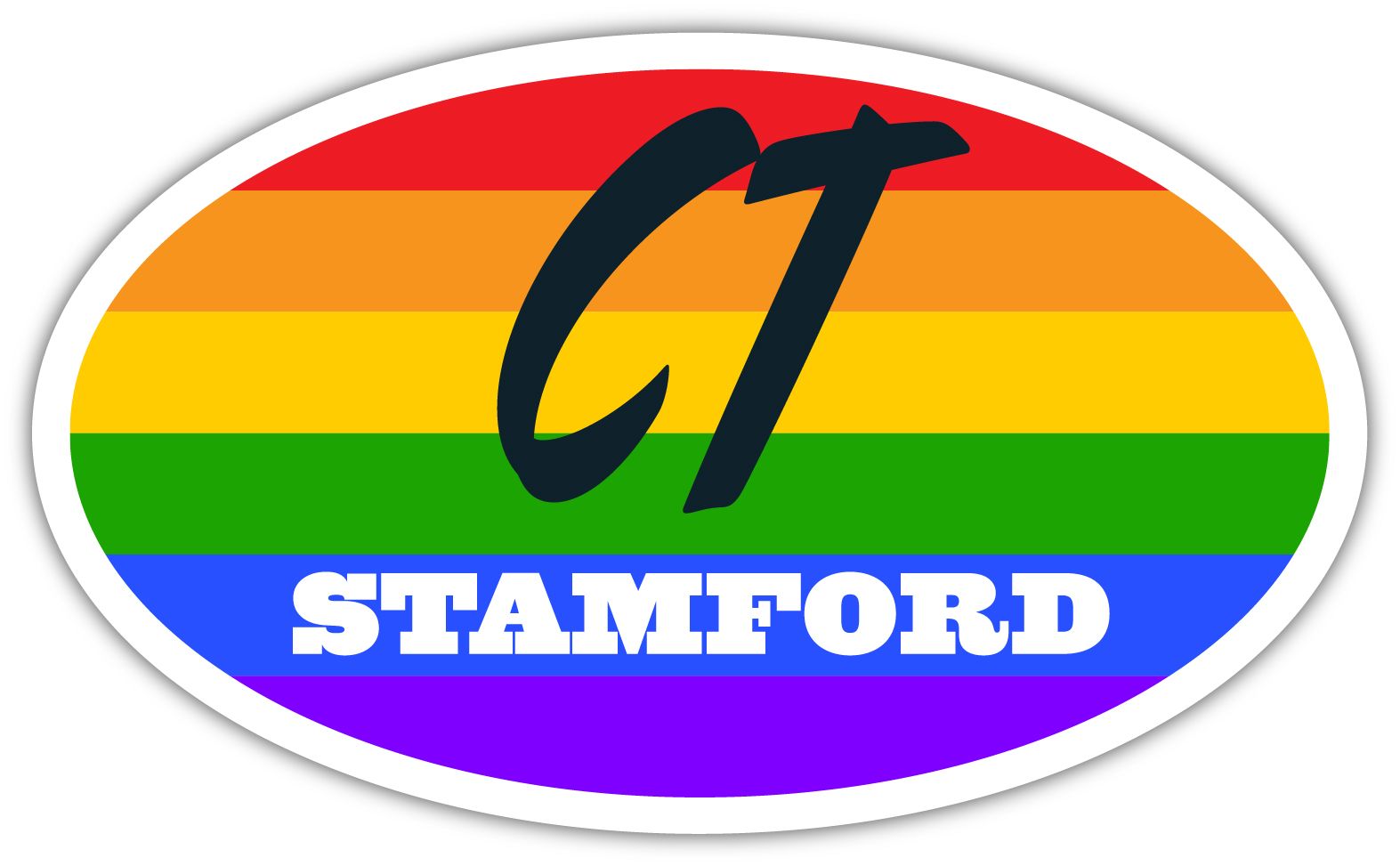 Stamford CT Connecticut Fairfield County Rainbow Pride Flag 6 Stripes ...