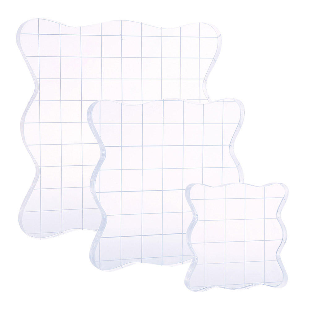 Clear Stamp Blocks with Grid and Grip Acrylic Stamping Blocks for ...