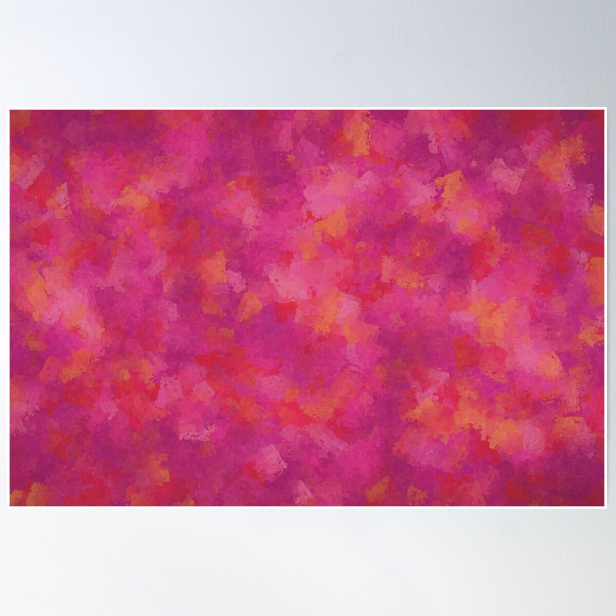 Stamp Brush Abstract In Warm Colors Poster Wall Art, Modern Wall Decor ...