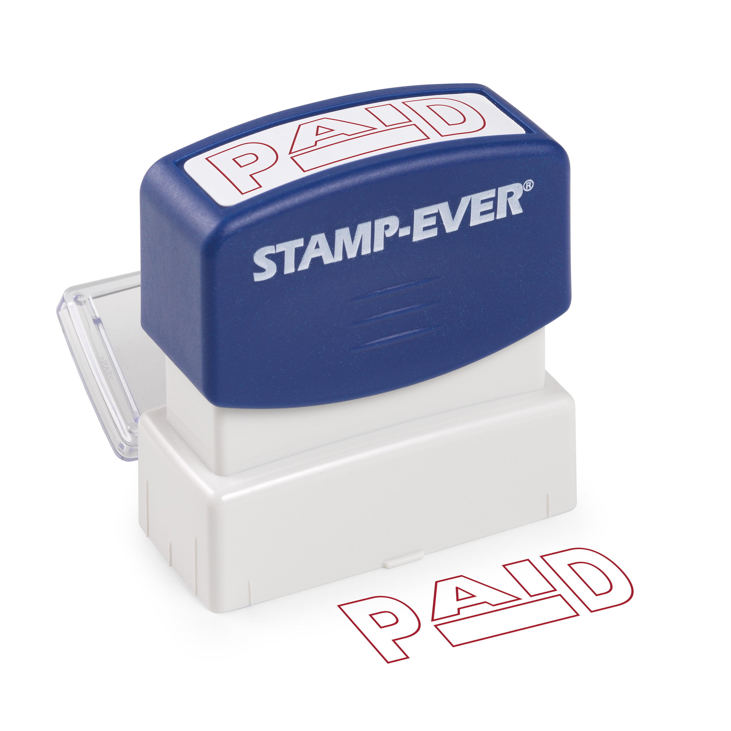 Stamp-Ever Pre-Inked Message Stamp – Paid, Red Ink – Impression Size: 9 ...