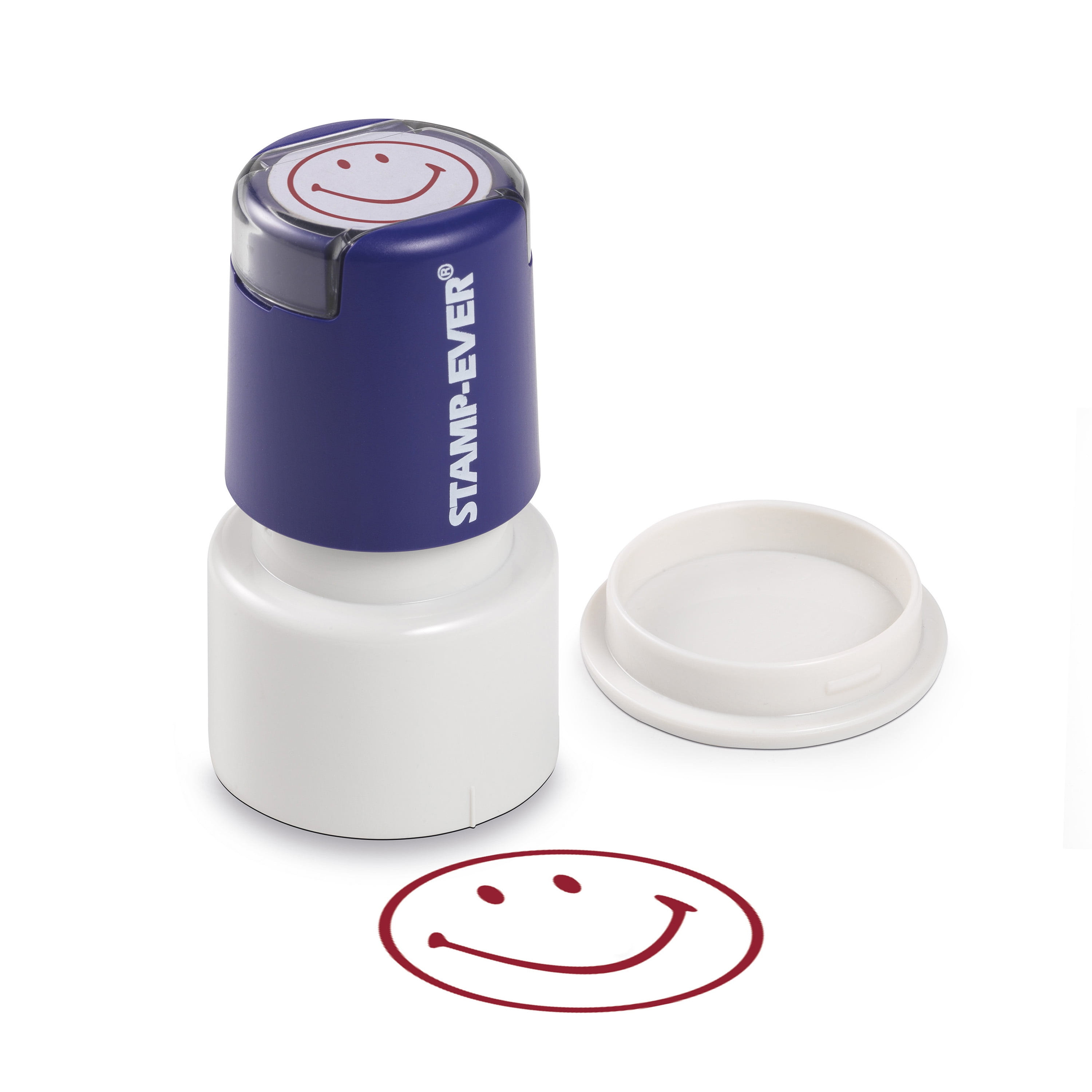 Stamp-Ever Smiley Face Stamp – Pre-inked, Red Ink – Impression Size: 3/ ...