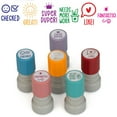 Stamp Joy - 6 Self-Ink Flash Stamp Set, Multicolor Teacher Stamps ...