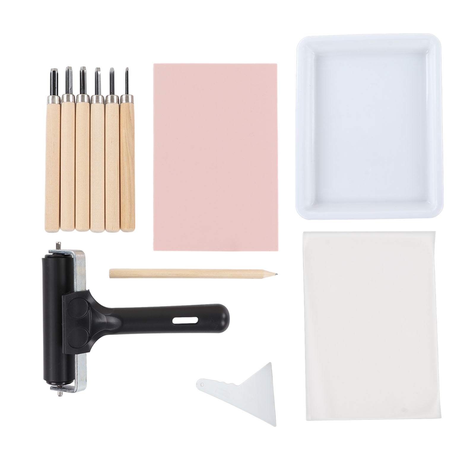 Stamp Making Kit Assorted Carving Knives Carving Block Flexible Roller ...