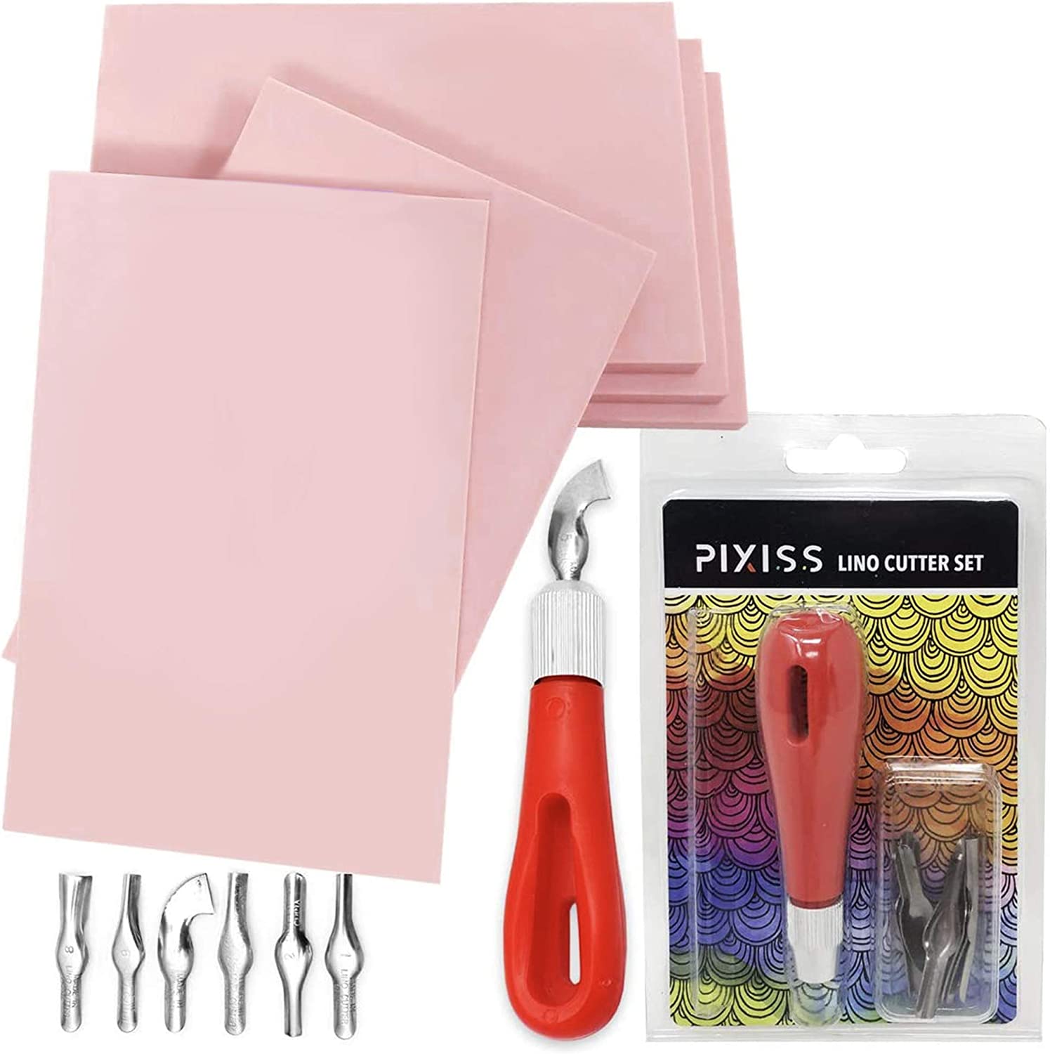 Stamp Pads for Rubber 5-Pack (6x4) and Rubber Stamp Carving Tools ...