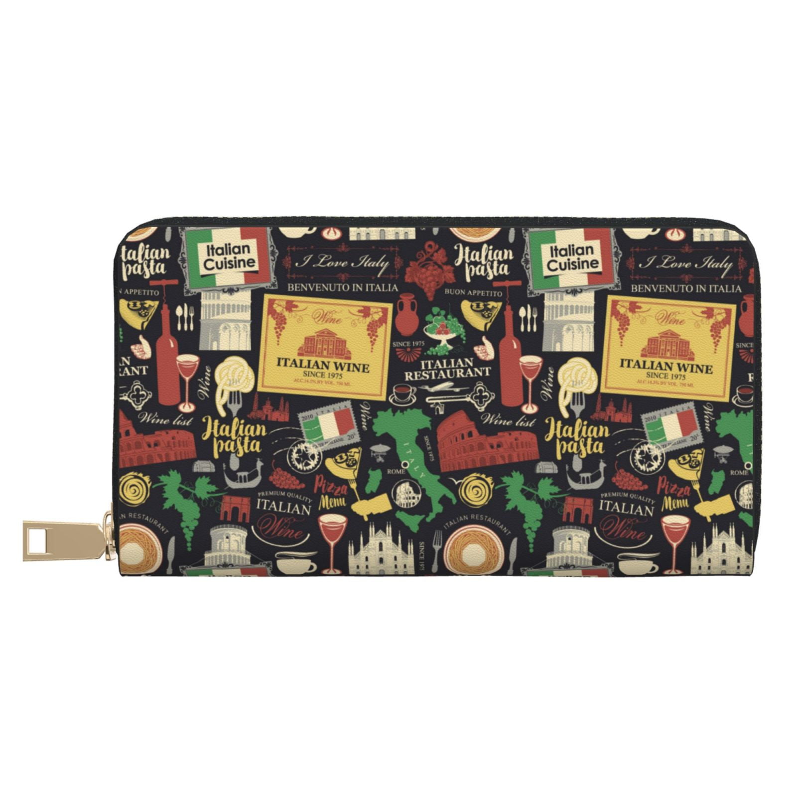 Stamp Pattern Italian Wallet Women, Leather Bifold Multi Card Wallet ...