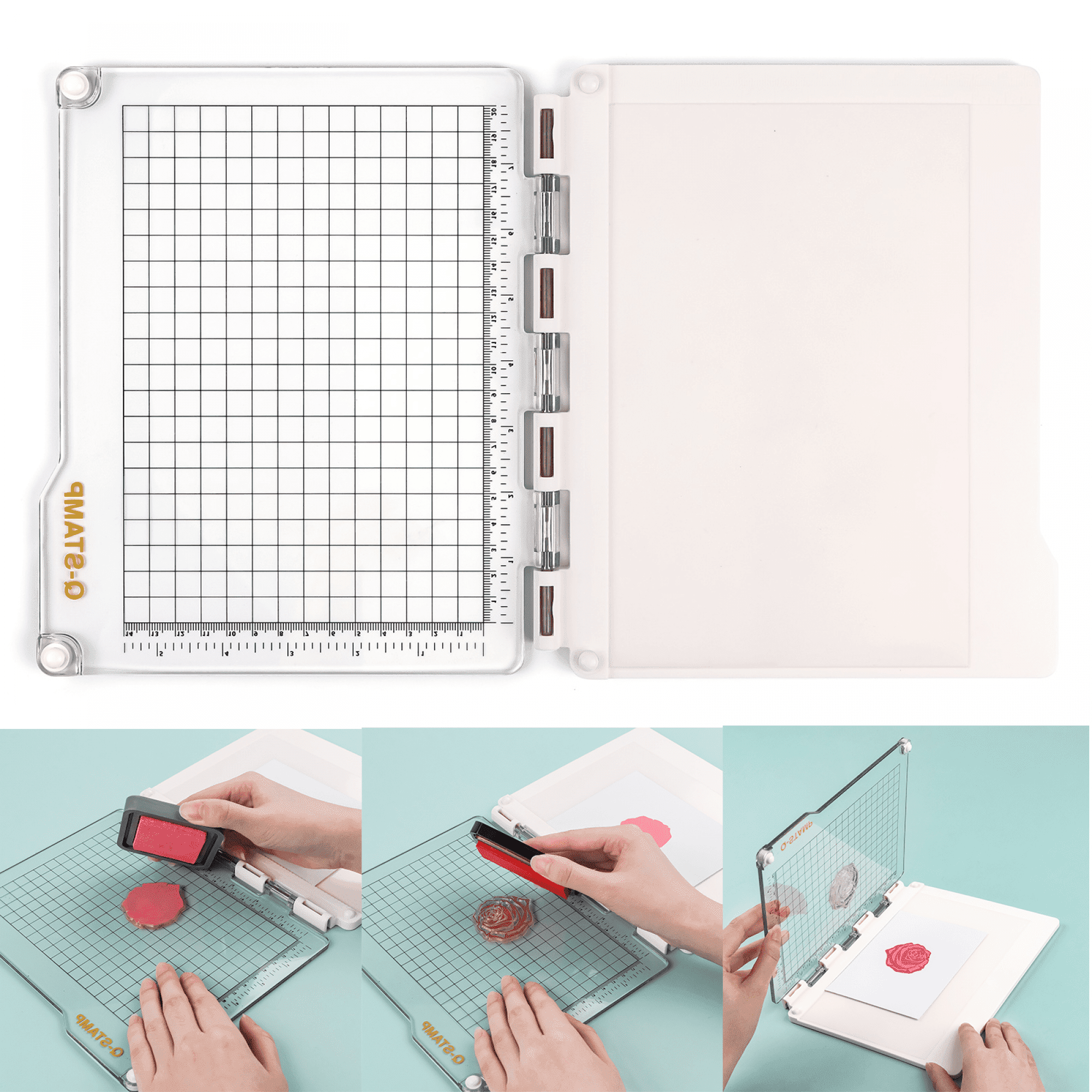 Stamp Platform with Grip Mat,Stamp Positioning Tool for Accurate Craft ...