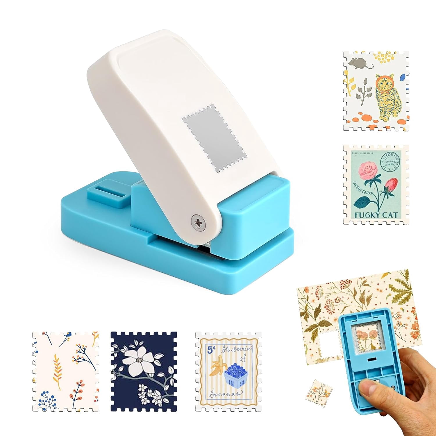 Stamp Punch， 1x0.8 Inch Rectangular Postage Stamp Puncher with ...