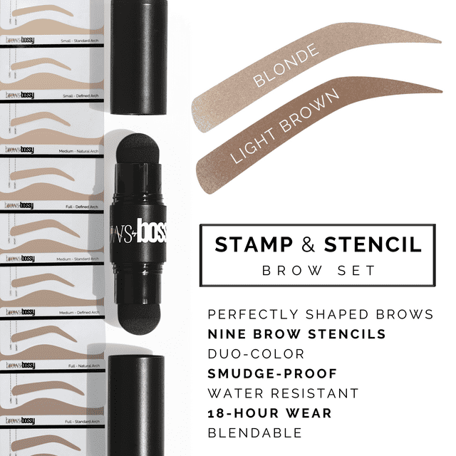 Brows by Bossy Perfect Pro Eyebrow Stamp & Stencil Kit - Walmart.com