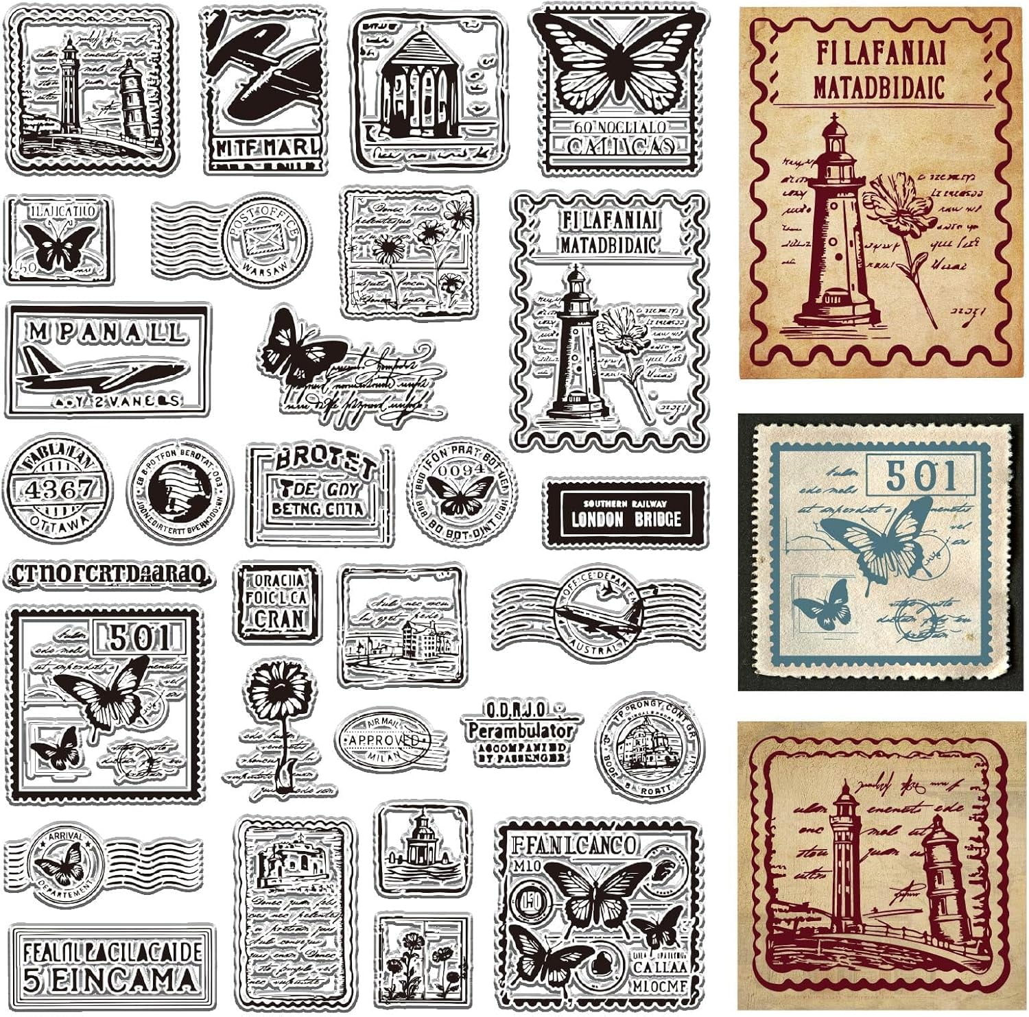 Stamp Theme PVC Plastic Clear Stamps Mixed Shapes 297x210mm - Walmart.com