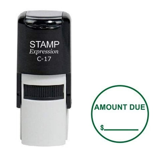 StampExpression - Amount Due with Line Round Office Self Inking Rubber ...