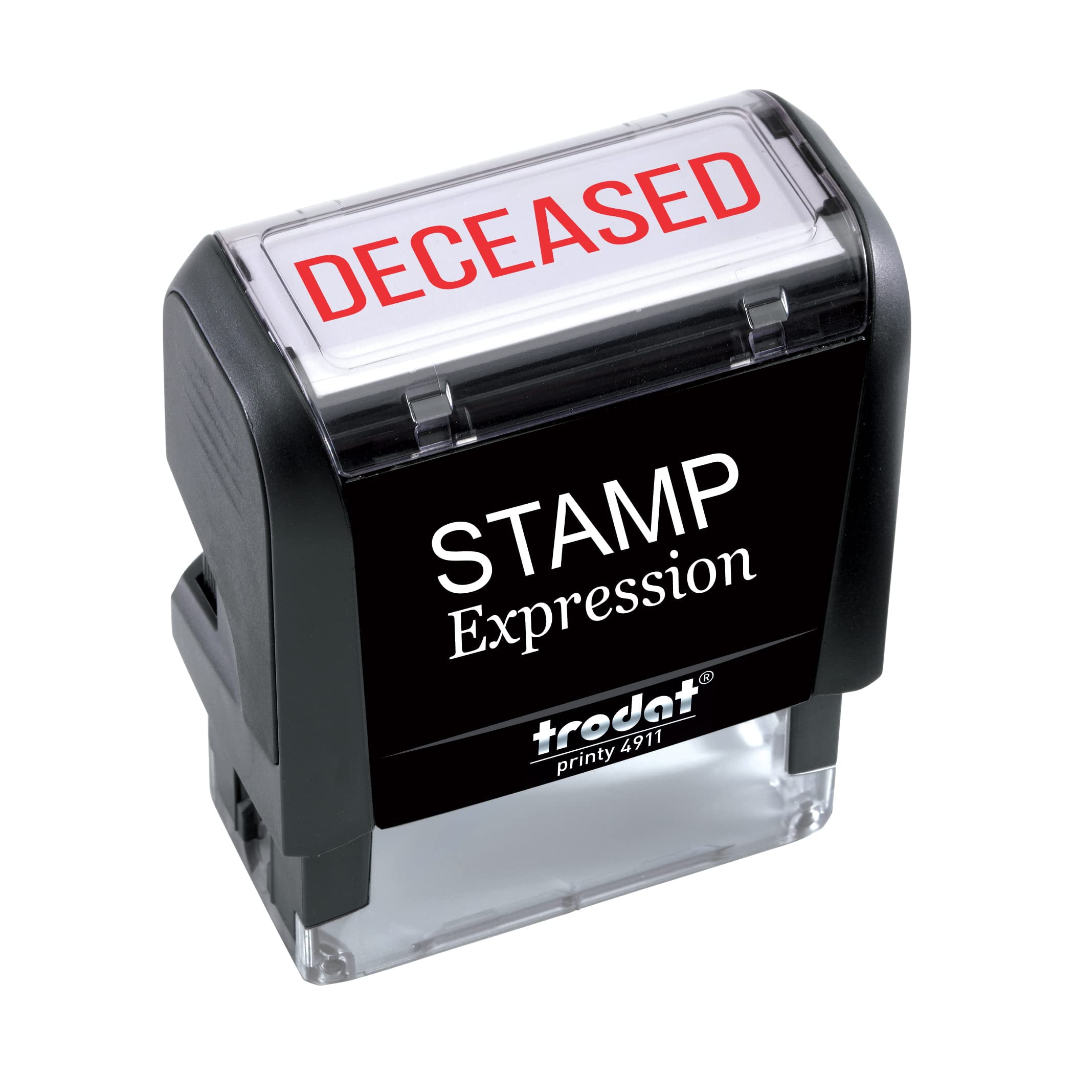 StampExpression - DECEASED Office Self Inking Rubber Stamp - Red Ink (A ...