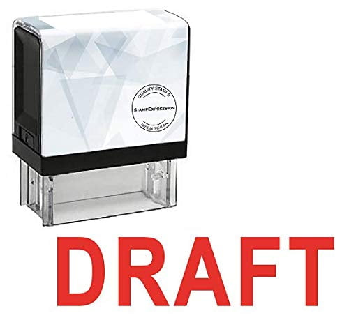StampExpression - Draft Office Self Inking Rubber Stamp - Red Ink (A ...