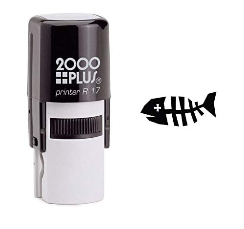StampExpression - Fish Bone Self Inking Rubber Stamp - Black Ink (W ...
