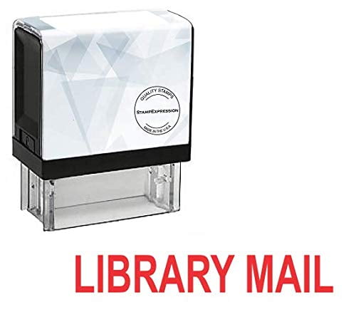 StampExpression - Library Mail Office Self Inking Rubber Stamp - Red ...
