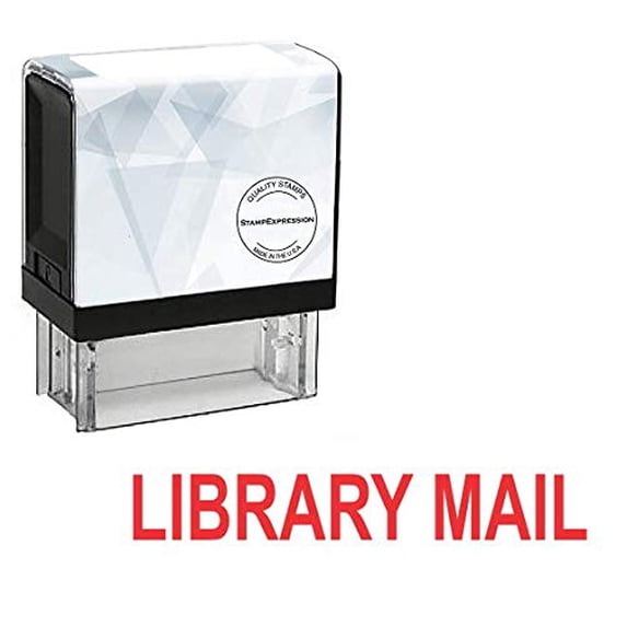 StampExpression - Library Mail Office Self Inking Rubber Stamp - Red ...