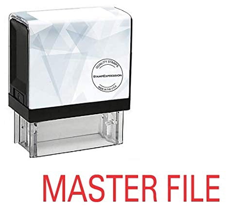 StampExpression - Master File Office Self Inking Rubber Stamp - Red Ink ...