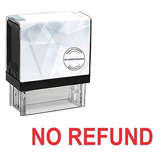 StampExpression - NO Refund Office Self Inking Rubber Stamp - Red Ink ...