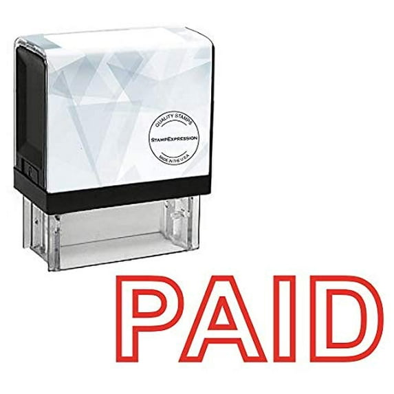 StampExpression - Paid Office Self Inking Rubber Stamp - Red Ink (A ...