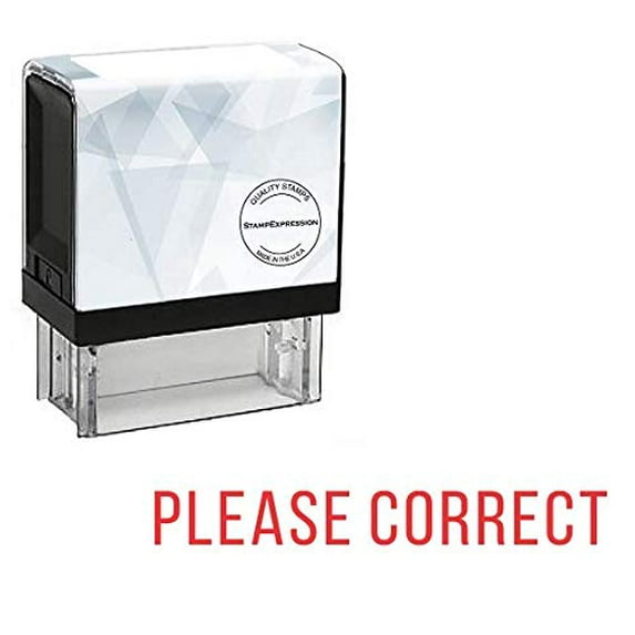 StampExpression - Please Correct Office Self Inking Rubber Stamp - Red ...