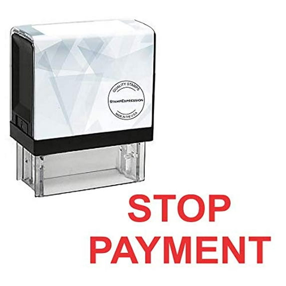 StampExpression - Stop Payment Office Self Inking Rubber Stamp - Red ...