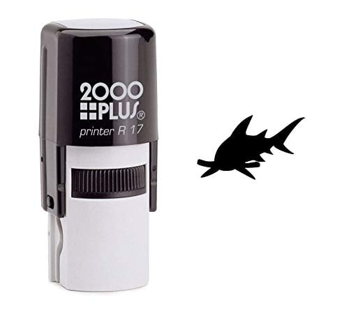 StampExpression - Swimming Shark Self Inking Rubber Stamp - Black Ink ...