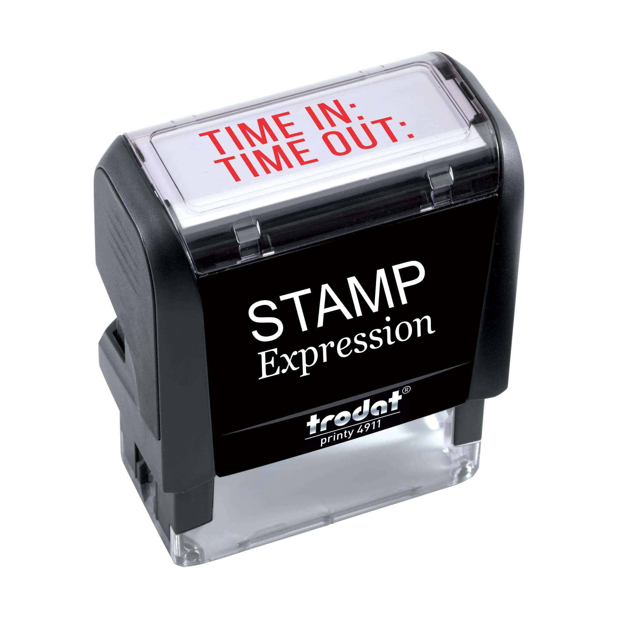 StampExpression - TIME in TIME Out Office Self Inking Rubber Stamp ...