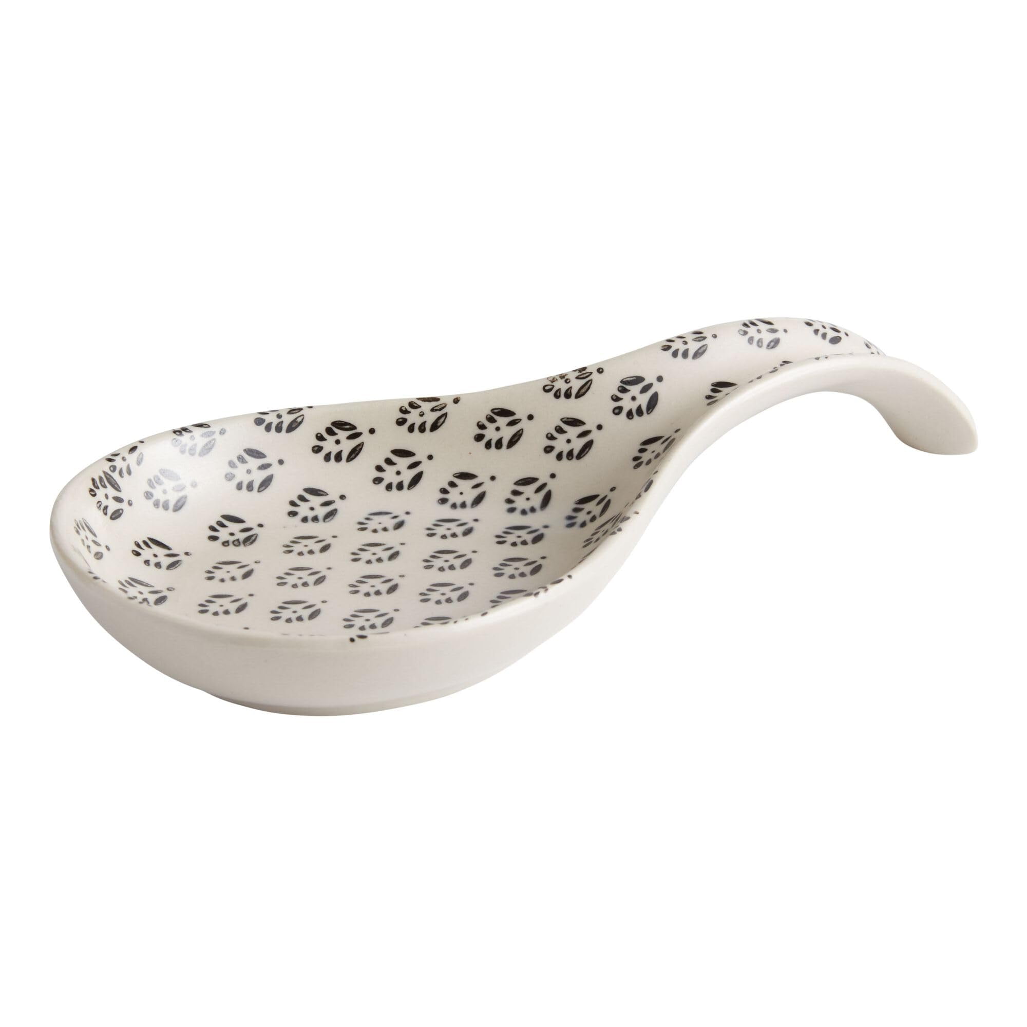 Stamped Ceramic Spoon Rest - Stoneware Spoon Holder for Top - Spoon ...