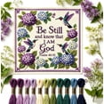 Stamped Cross Stitch Kit, Hummingbird Embroidery Kit with Pattern ...