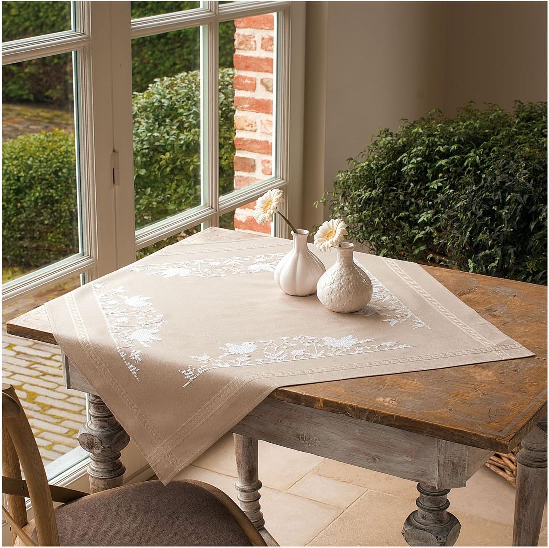 Stamped Cross Stitch Tablecloth Kit Singing s DIY Embroidery Table ...