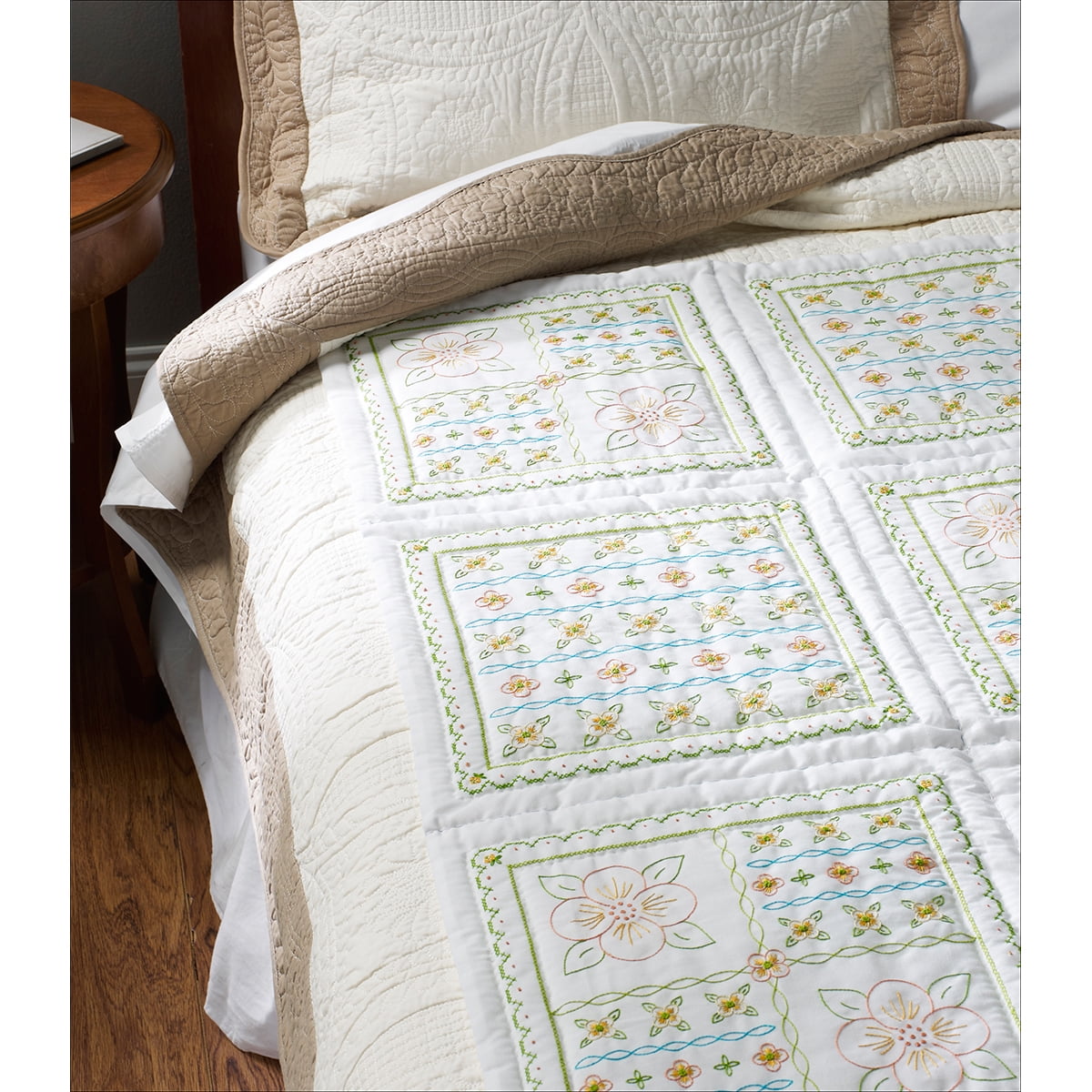 Stamped Embroidery Quilt Blocks 15"X15" 6/Pkg-Buttercups, Pk 1, Bucilla ...