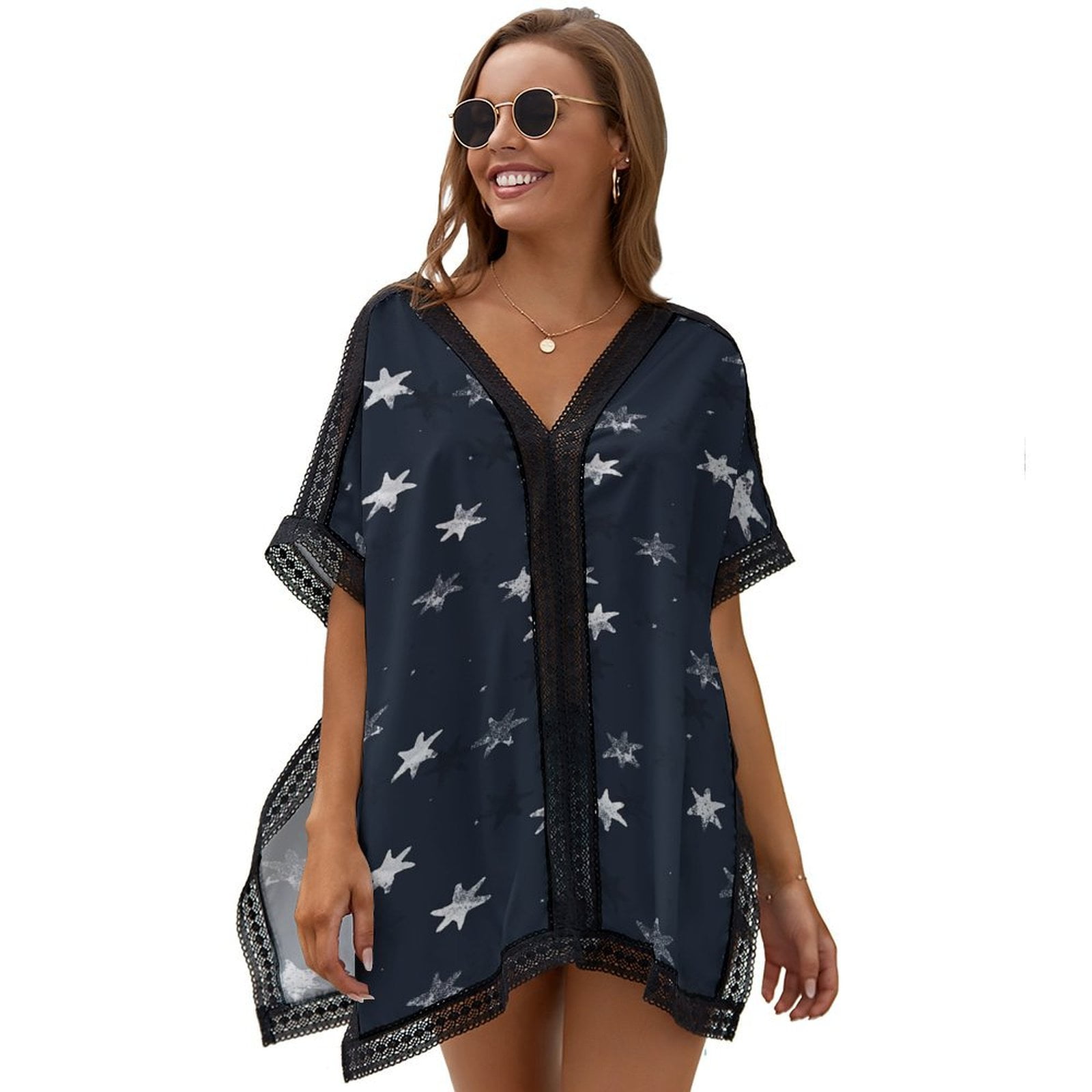 Stamped Star Women's Swimsuit Coverup Summer Beach Cover Up Bathing ...