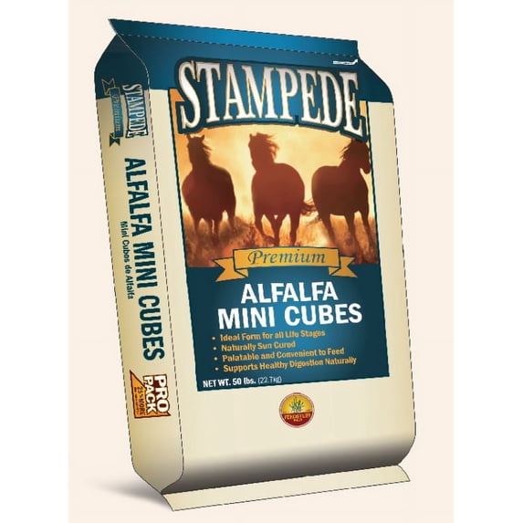 Stampede Alfalfa Mini Cubes, Non-GMO, 50 lbs - Walmart.com