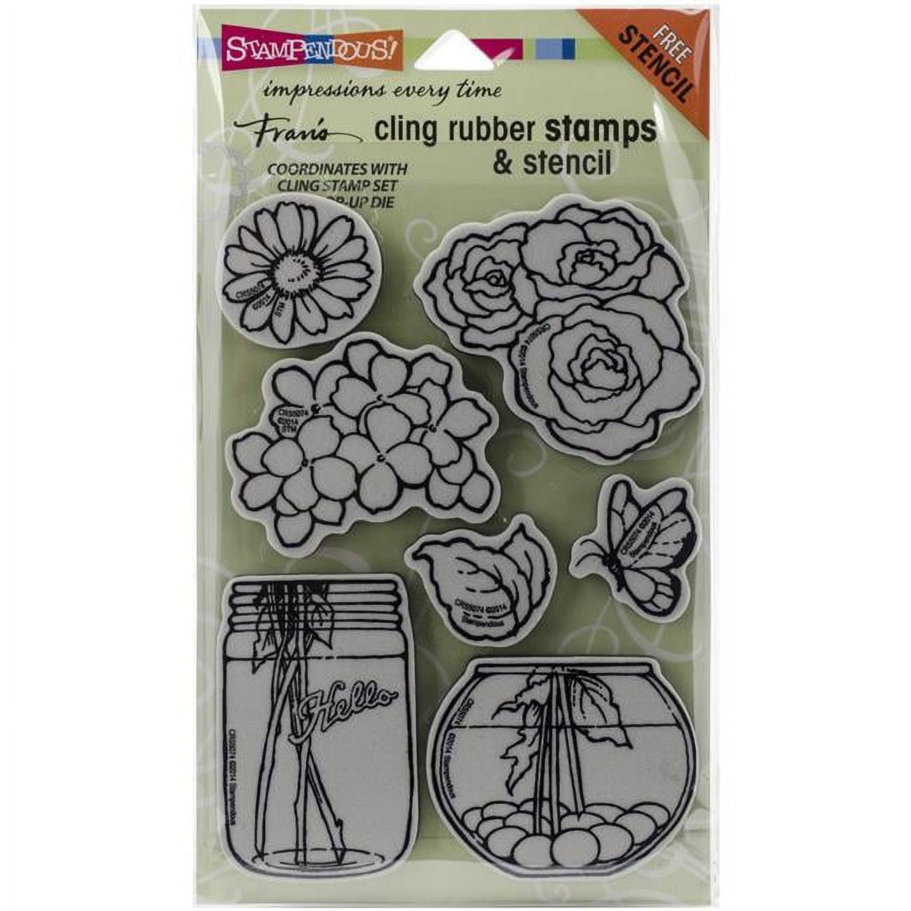 Stampendous Cling Stamps & Stencil 5"x7"-build A Bouquet Set - Walmart.com