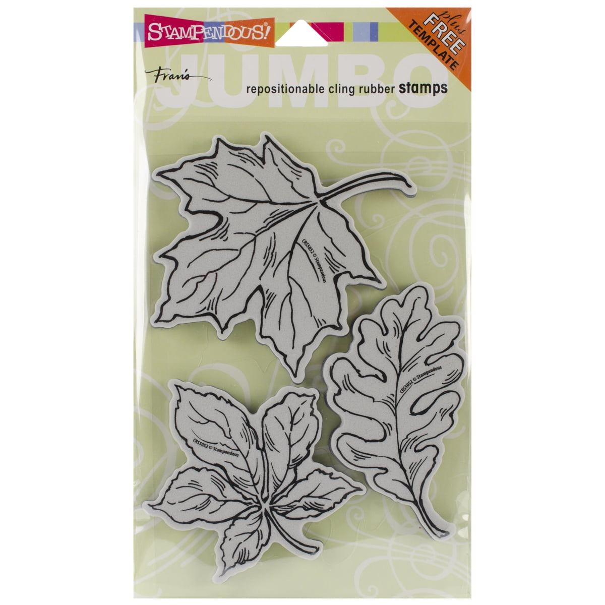 Stampendous Halloween Jumbo Cling Rubber Stamp-Leaves - Walmart.com