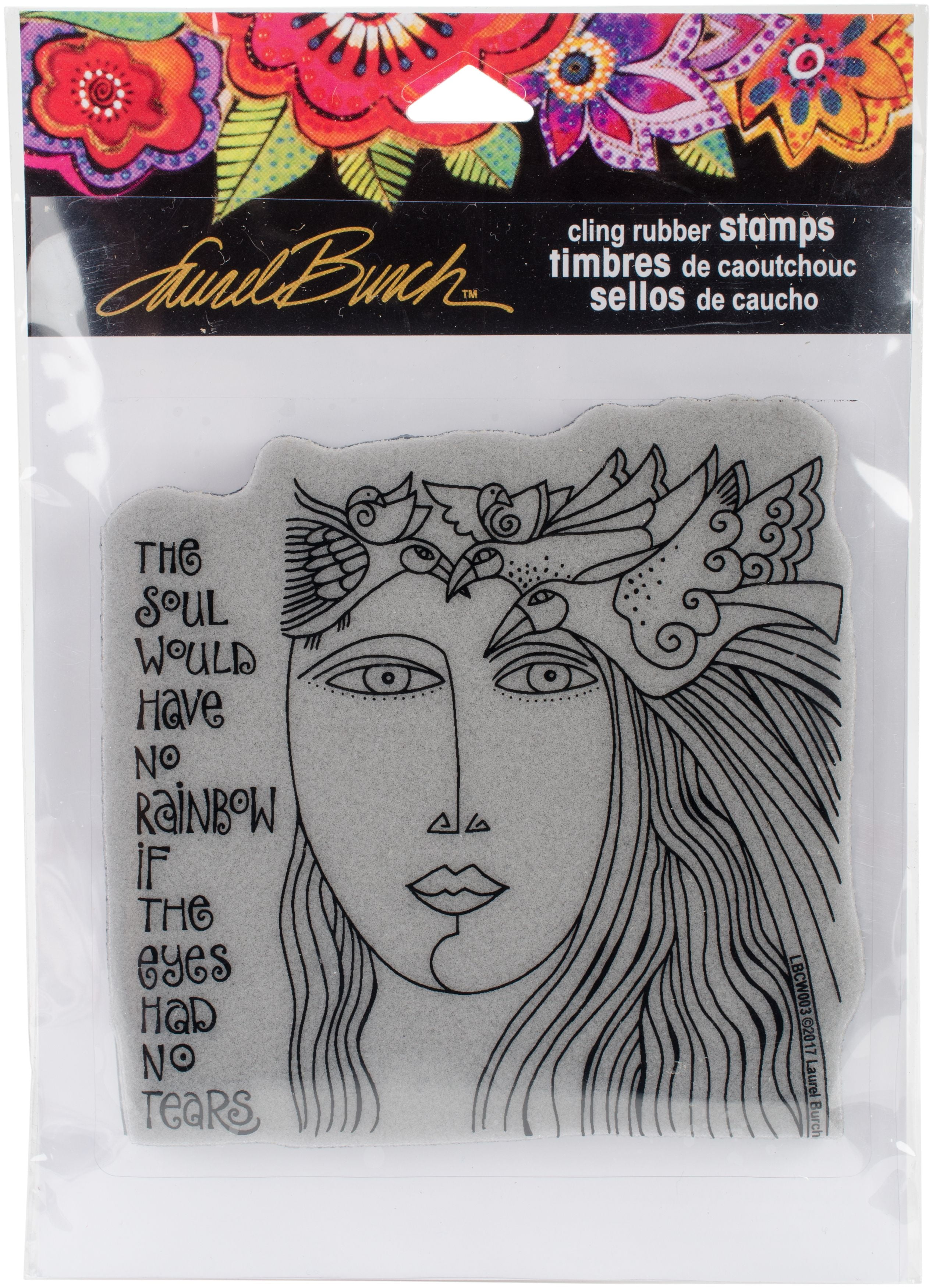 Stampendous Laurel Burch Cling Stamp 6.5" x 4.5" - Soul Tears - Walmart.com