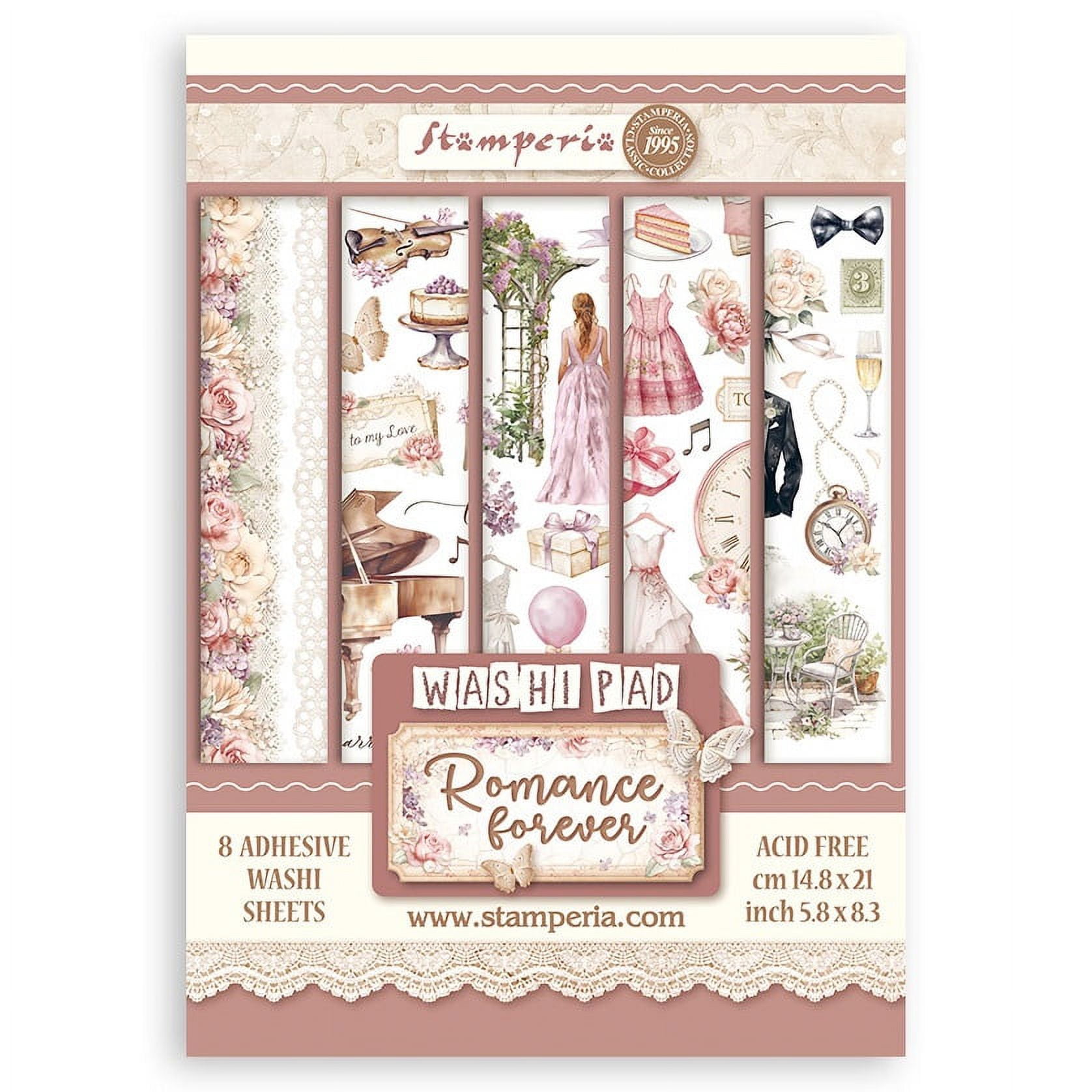 Stamperia A5 Washi Pad 8/Pkg-Romance Forever - Walmart Business Supplies