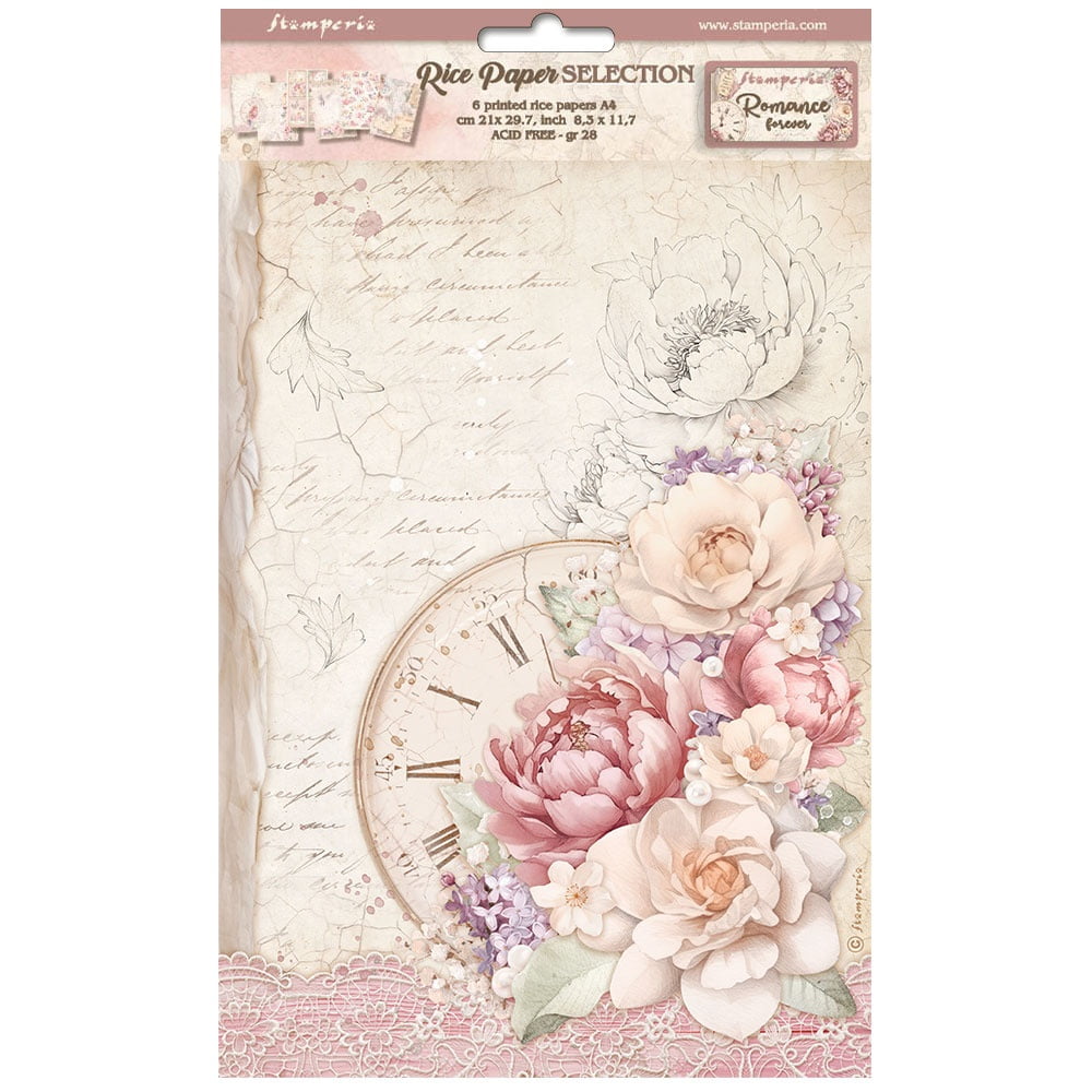 Stamperia Assorted Rice Paper A4 6/Pkg-Romance Forever - Walmart.com