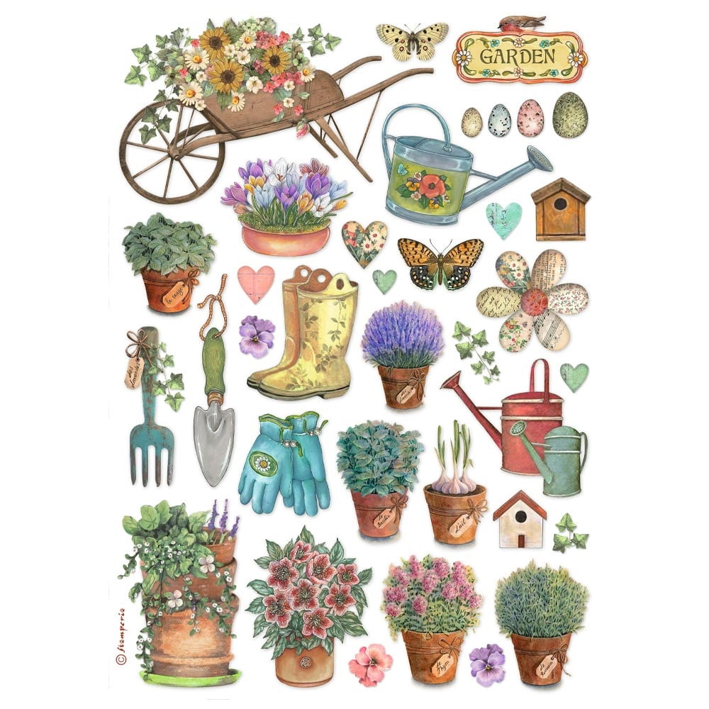 Stamperia Assorted Rice Paper A4 6/Sheets-Garden Tools - Walmart.com