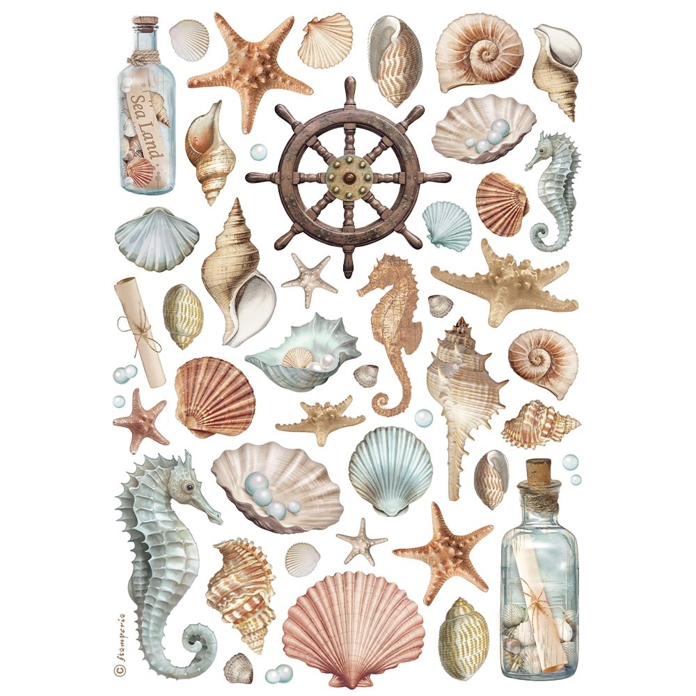 Stamperia Assorted Rice Paper A4 6/Sheets-Shells - Walmart.com