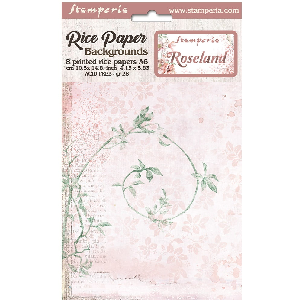 Stamperia Assorted Rice Paper Backgrounds A6 8/Sheets-Roseland ...