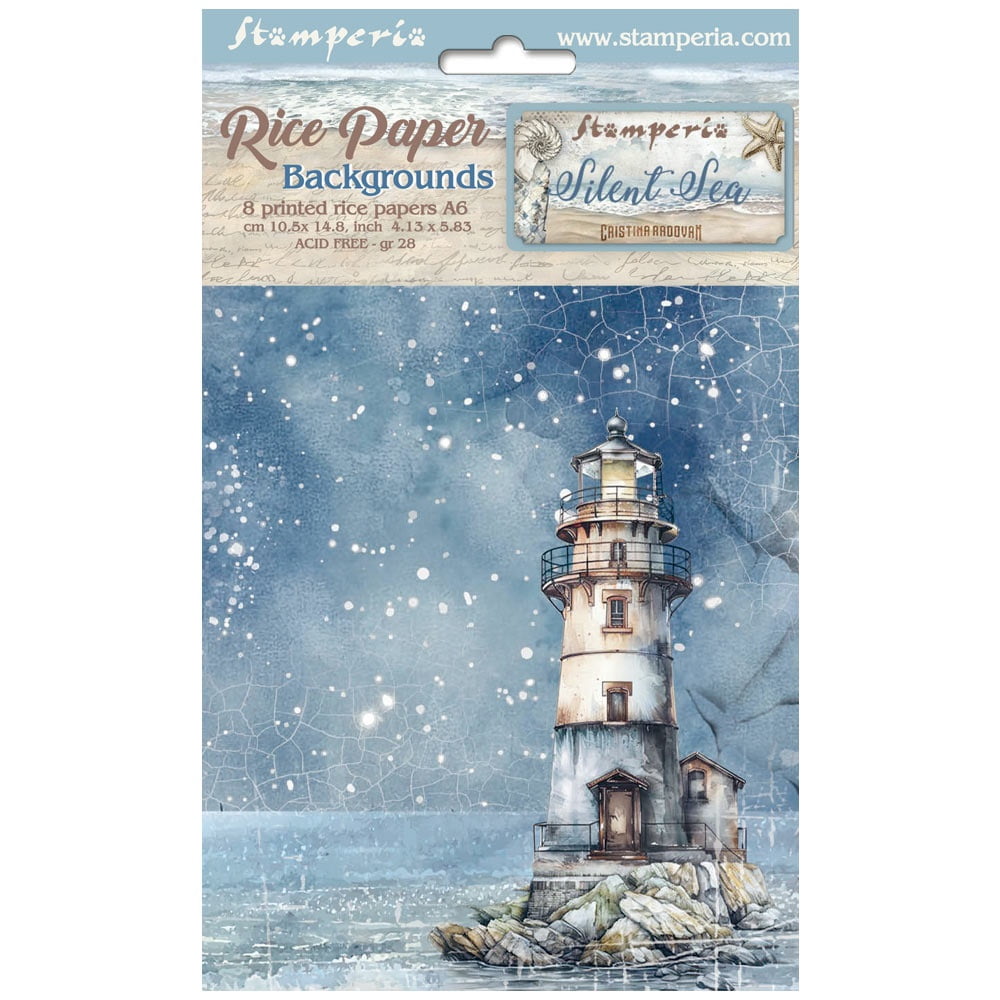 Stamperia Assorted Rice Paper Backgrounds A6 8/Sheets-Silent Sea ...