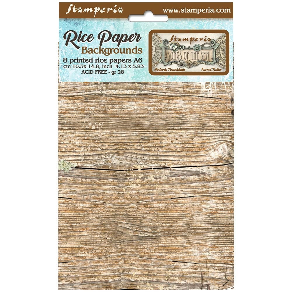 Stamperia Assorted Rice Paper Backgrounds A6 8/Sheets-Songs Of The Sea ...
